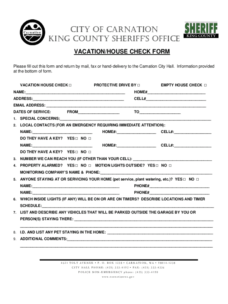 Fillable Online kingcounty.govpartners-listcarnationCity of Carnation ...