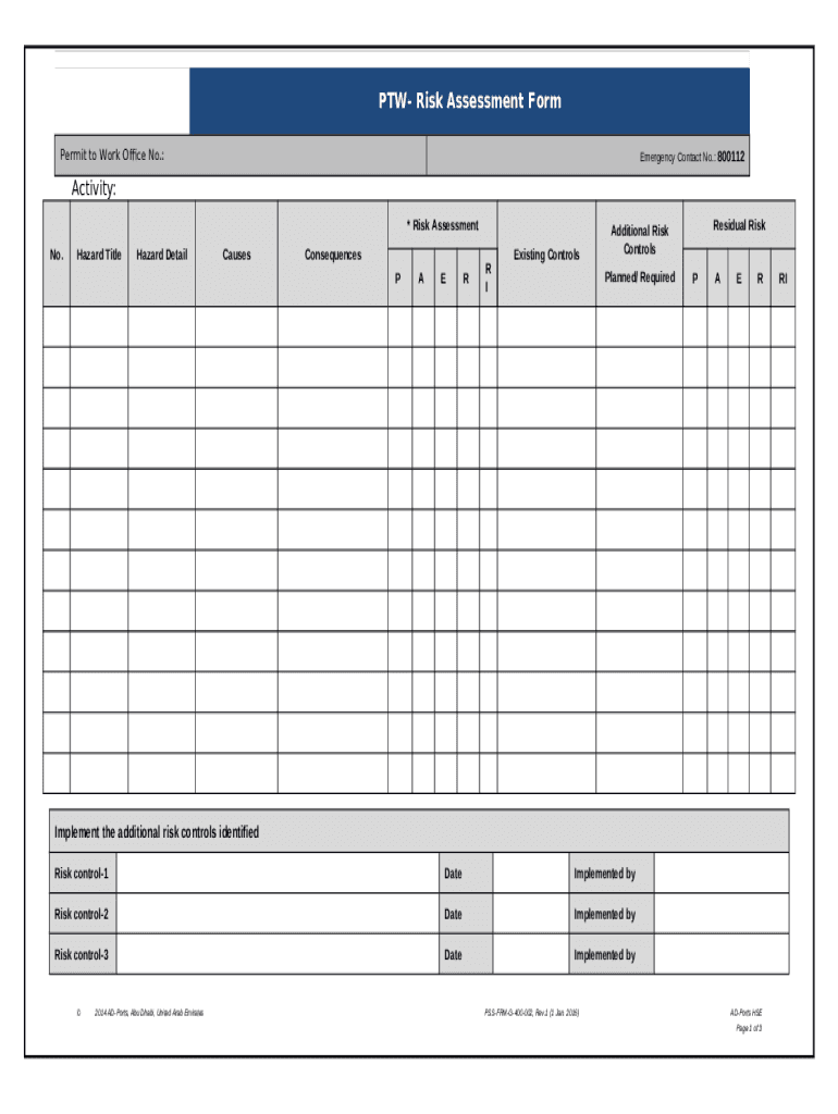 Risk assessment Doc Template | pdfFiller
