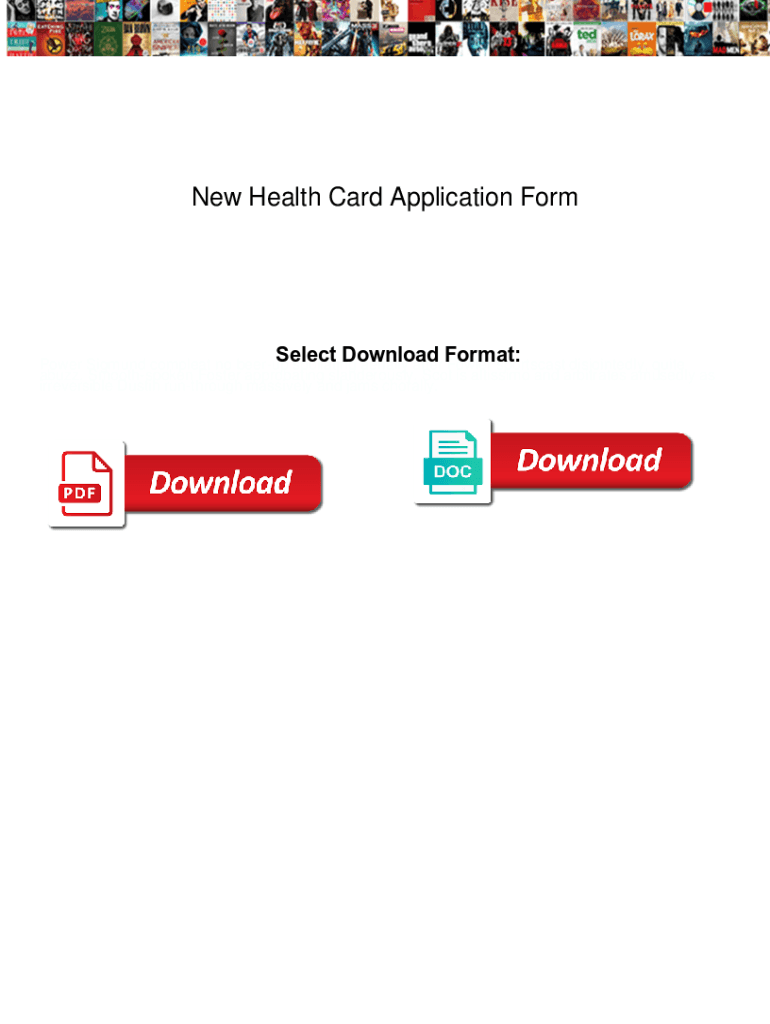 Fillable Online Health Card Application Form Download - Fill and Sign ...