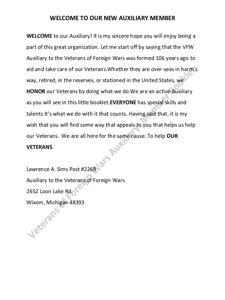 Fillable Online How to Write a Great Welcome Letter for New Members ...