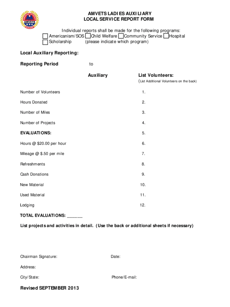 Amvets ladies auxiliary forms: Fill out & sign online | DocHub