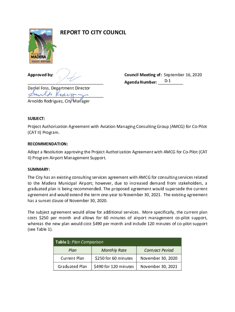 Fillable Online www.madera.gov 09 D-1-09REPORT TO CITY COUNCIL - madera ...