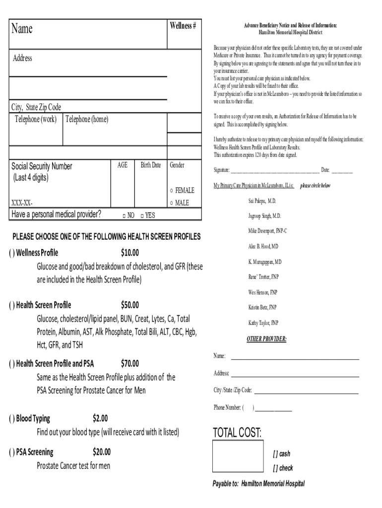 Fillable Online Medicare waiver/Advance Beneficiary Notice (ABNNotices ...