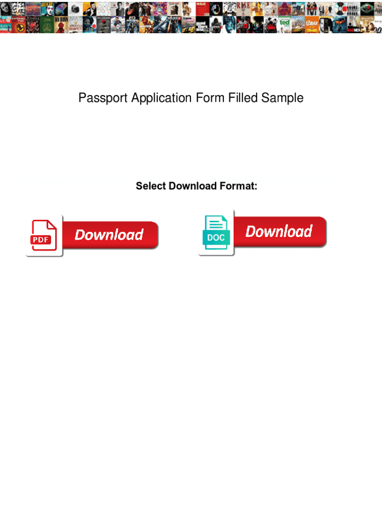 Fillable Online Passport Application Form Filled Sample Passport 