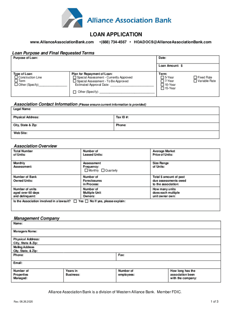 Fillable Online Alliance Association Bank Hoa Payments - Find The ...