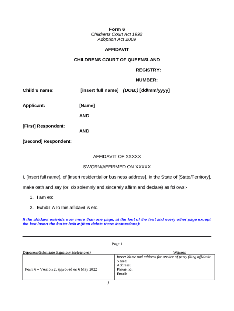 Affidavit ( 6) - Adoption Act. Affidavit ( 6) - Adoption Act Doc ...