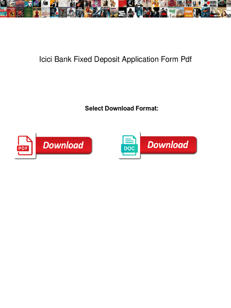 Fillable Online Icici Bank Fixed Deposit Application Form Pdf. Icici Bank Fixed Deposit ...