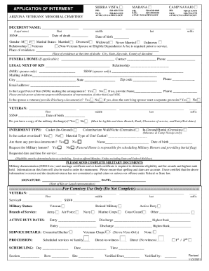 Fillable Online dvs az fill.ioAPPLICATION-FOR-INTERMENTFill - Free fillable APPLICATION FOR ...