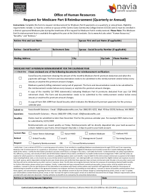 Fillable Online www.4cd.edu hr benefitsRequest for Medicare Part B ...