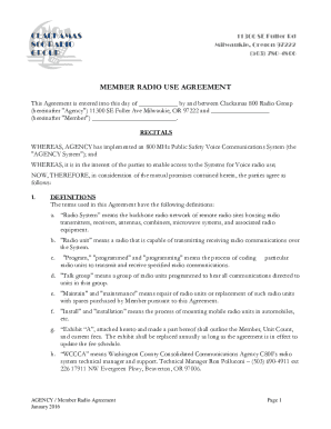 Fillable Online RADIO AGREEMENT Fax Email Print - pdfFiller