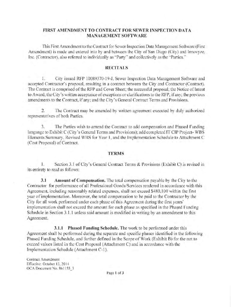 Fillable Online Sample Amendment to ContractNoloSample Amendment to ...