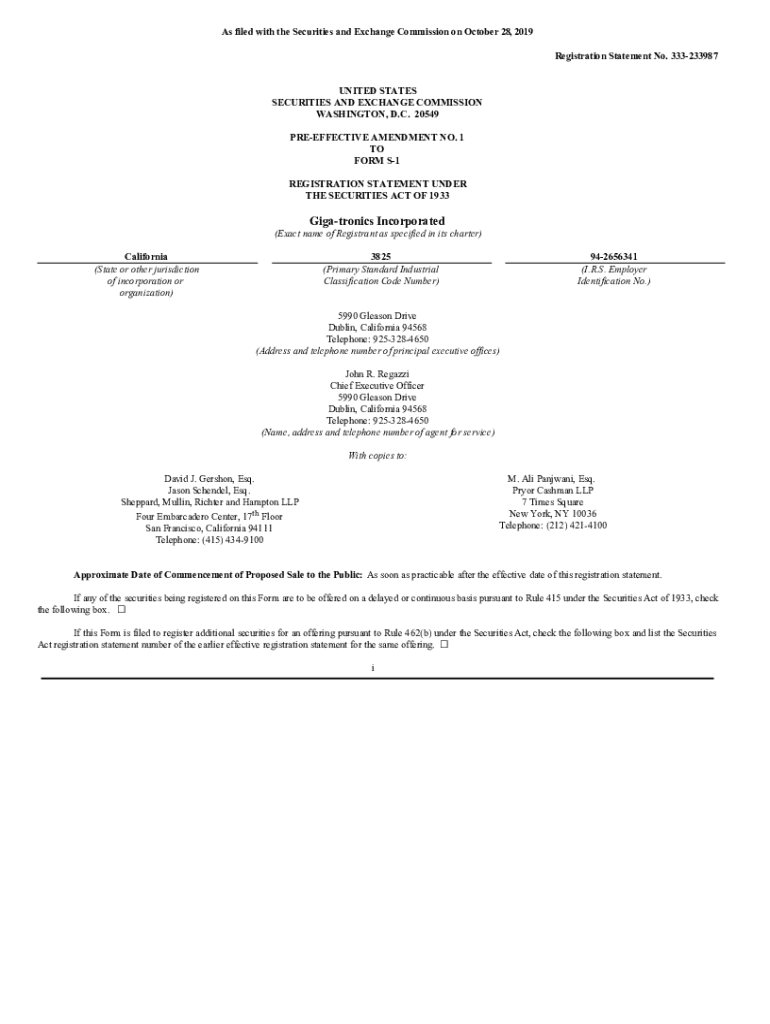 Fillable Online www.sec.govArchivesedgarPRE-EFFECTIVE AMENDMENT NO. 1 TO FORM F-4 - SEC.gov Fax ...