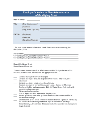 Fillable Online Employers Notice to Plan Administrator Fax Email Print ...