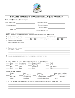 Fillable Online WITNESS STATEMENT OF EMPLOYEE INJURY - cvusd Fax Email ...