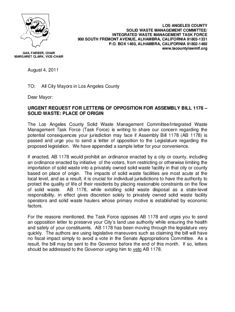 Fillable Online Los Angeles County Solid Waste Management Committee ...