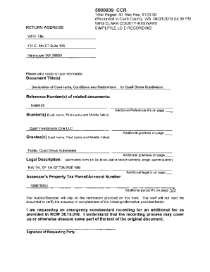 Fillable Online 5500939 CCR Total Pages: 30 Rec Fee: $103.00 eRecorded ...