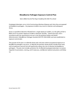 Fillable Online hsseworld.comtemplates-bloodborne-pathogens ...