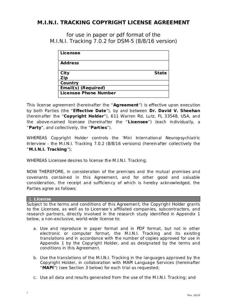 COPYRIGHT LICENSE: for Use in Paper Or Pdf at of Either the MINI ...