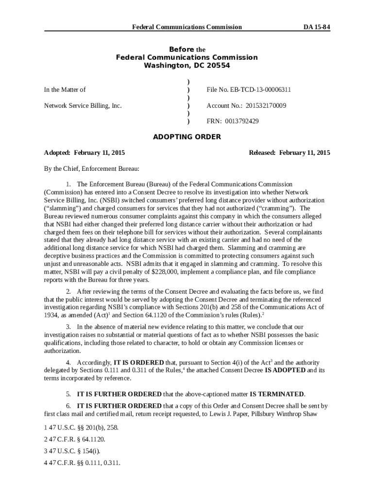 docs.fcc.gov public attachmentsFederal Communications Commission DA 15 ...