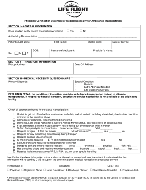 Fillable Online h2htransportation.comfacility-formsformsPhysician Certification Statement for ...