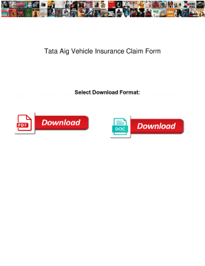 Fillable Online Tata Aig Vehicle Insurance Claim Form. Tata Aig Vehicle ...