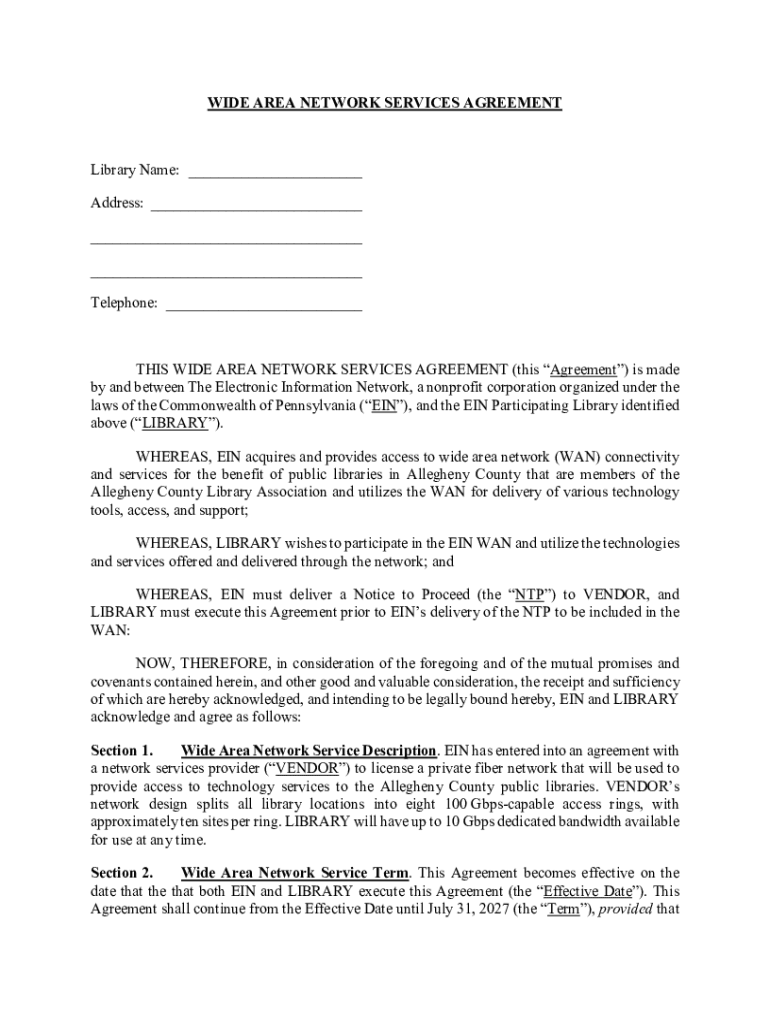 Fillable Online www.lawinsider.comclausewide-area-network-wanWide Area ...