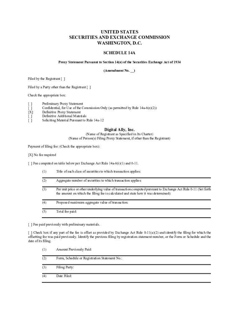 Fillable Online Digital Ally Inc Form DEF 14A Version 1 for Printers ...