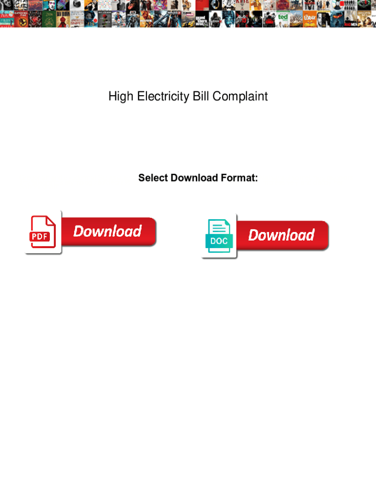 Fillable Online High Electricity Bill Complaint. High Electricity Bill Complaint docent Fax ...