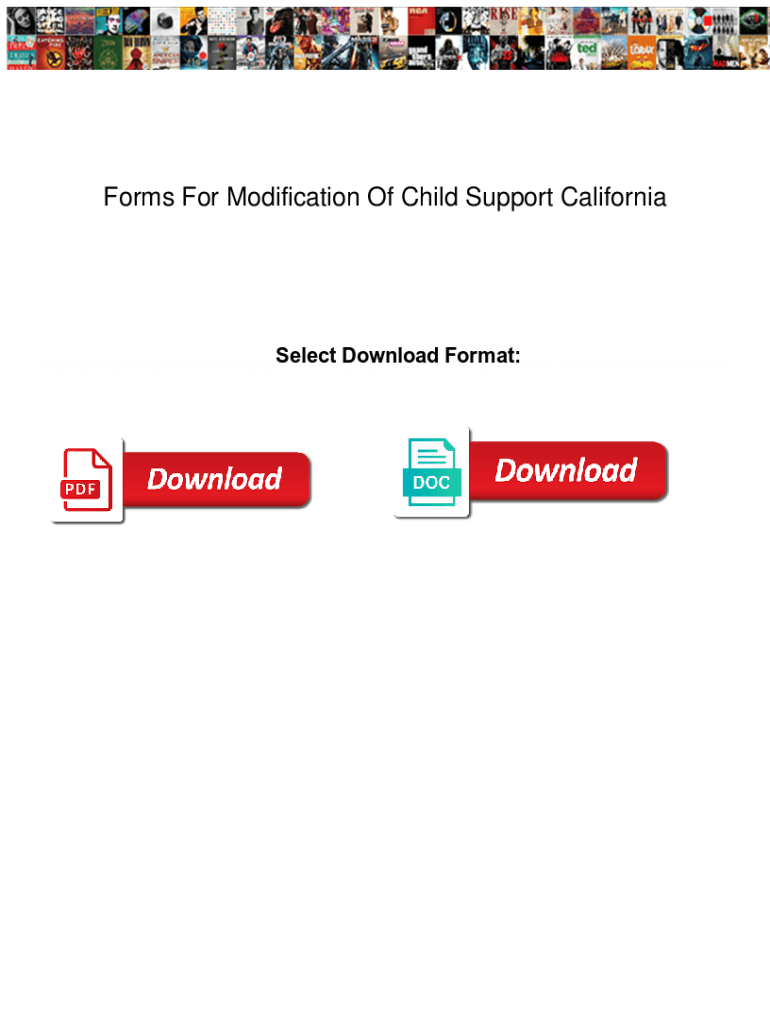 Fillable Online Child Support Modification FormFree Template ...