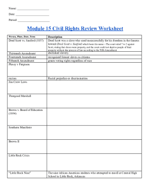 Fillable Online Module 15 Civil Rights Review Worksheet Fax Email Print ...