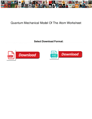 Fillable Online Quantum Mechanical Model Of The Atom Worksheet. Quantum ...