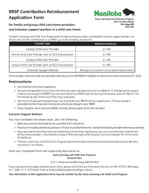 Fillable Online gov mb RRSP Contribution Reimbursement Application Form ...