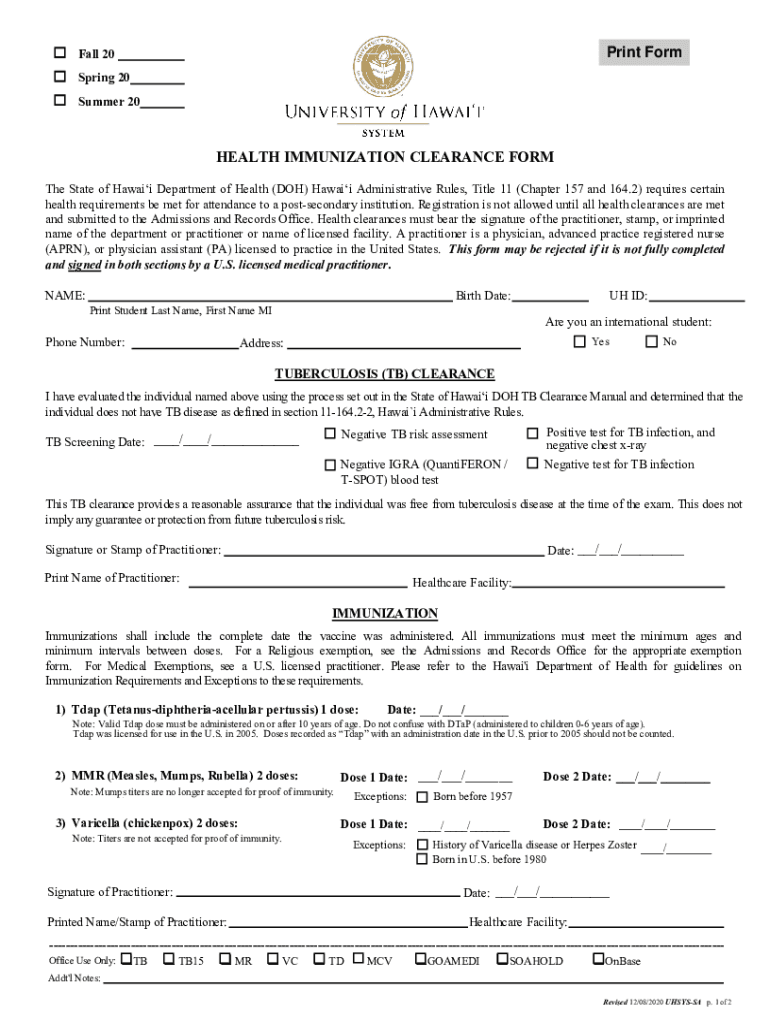 Fillable Online www.pdffiller.com529867480--health-clearance-form-Health Clearance Form - Fill ...