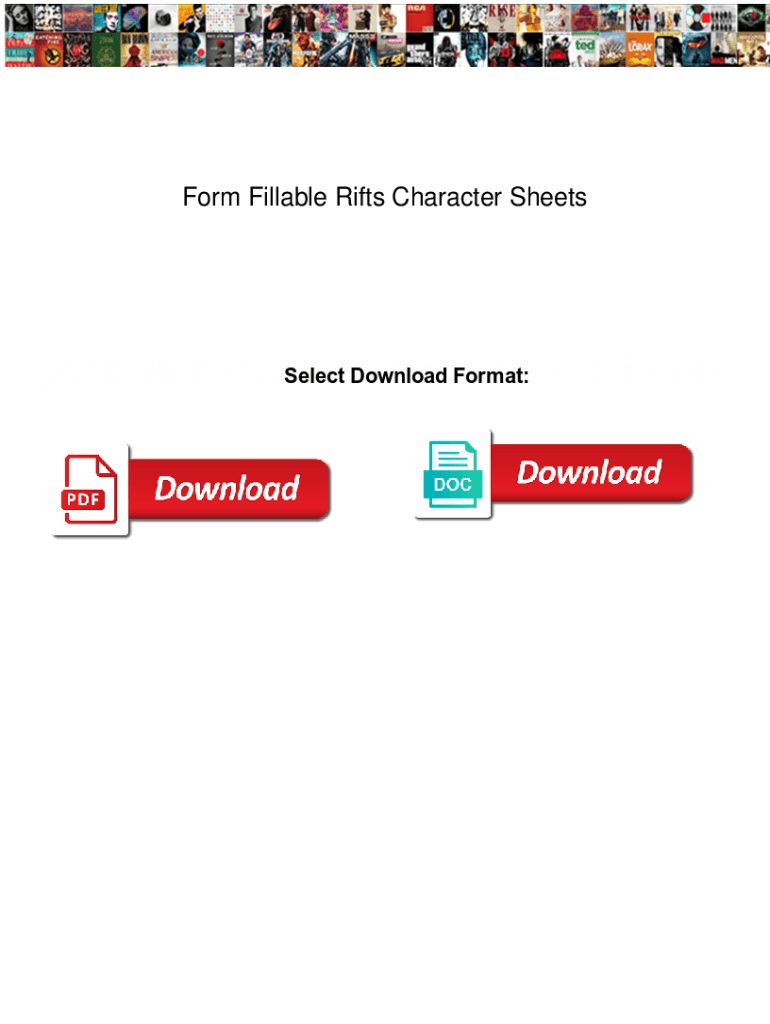 Fillable Online Form Fillable Rifts Character Sheets. Form Fillable Rifts Character Sheets ...