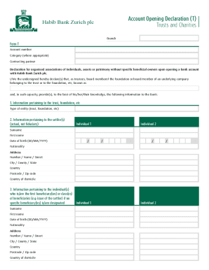 Fillable Online Account Opening Form Habib Bank Zurich plc Personal Fax ...