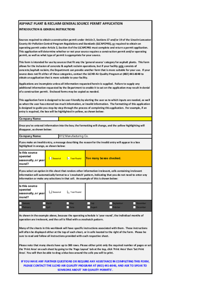Fillable Online dec.alaska.govmedia9132General Asphalt Operating Permit ...