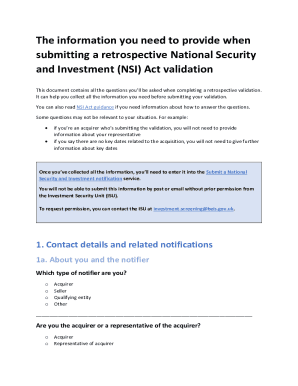 Fillable Online NSI acquisitions retrospective validation form Fax ...