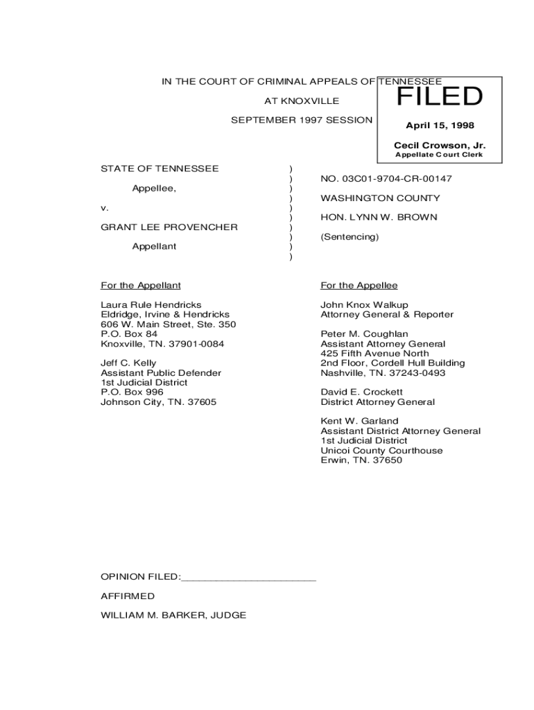 Fillable Online April 15, 1998 Cecil Crowson, Jr. IN THE COURT OF ...