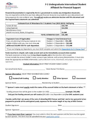 Fillable Online Affidavit of Support and Financial Statement ...