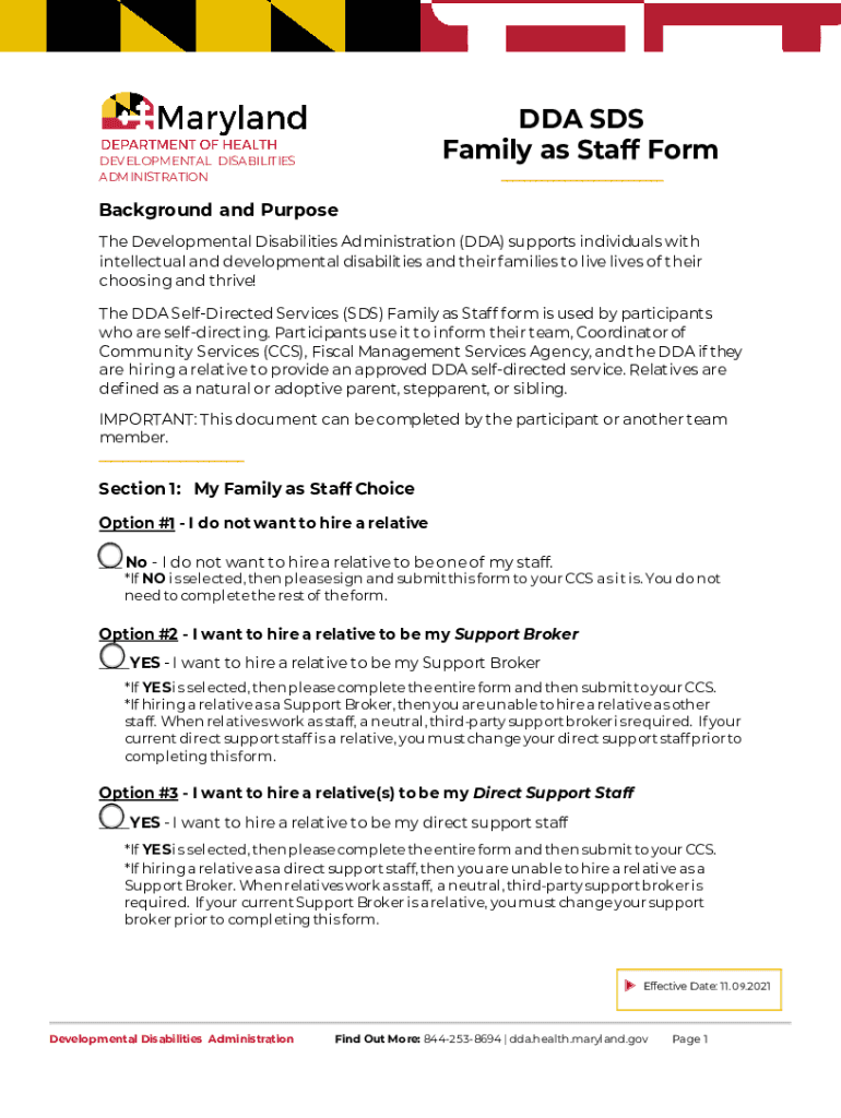 Fillable Online health.maryland.govddaPagesPages - Self-Directed ...