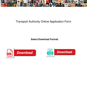 Fillable Online Transport Authority Online Application Form. Transport ...
