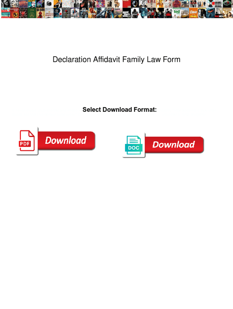 Fillable Online Declaration Affidavit Family Law Form. Declaration ...