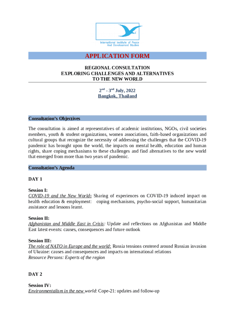 IPT APPLICATION - arf-int.org Doc Template | pdfFiller
