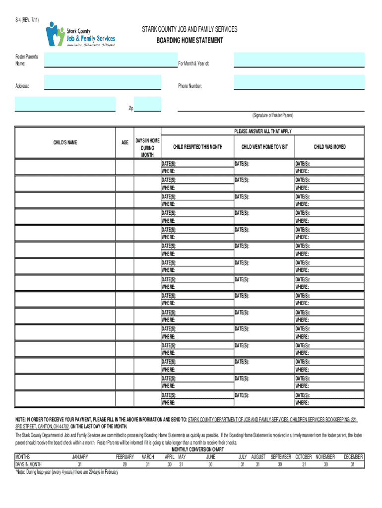 Fillable Online Fillable Online 7-11 Boarding Statement - Stark County ...