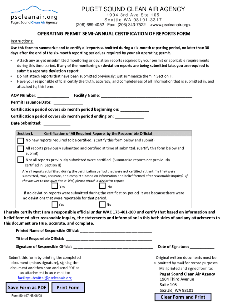 Fillable Online FormsPuget Sound Clean Air Agency, WA Fax Email Print - pdfFiller