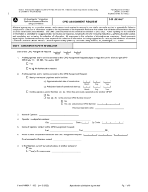 Fillable Online OPID ASSIGNMENT REQUEST Yes No No No Fax Email Print ...