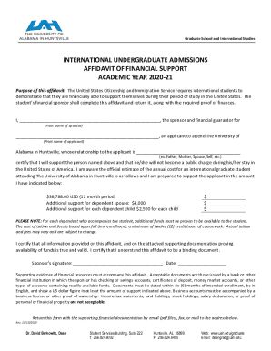 Fillable Online Fillable INTERNATIONAL GRADUATE ADMISSIONS AFFIDAVIT OF ...