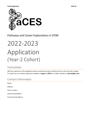 Fillable Online PACE Application Process and RequirementsNational ...