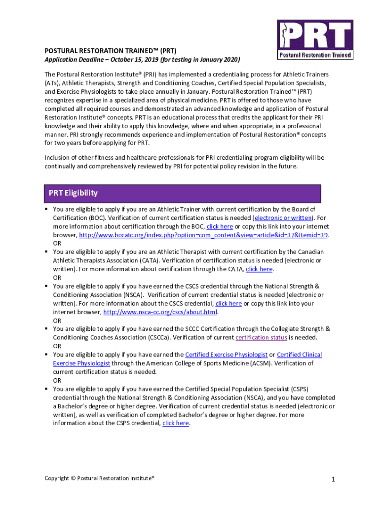 Fillable Online New Updates on PRT Testing and Application ...