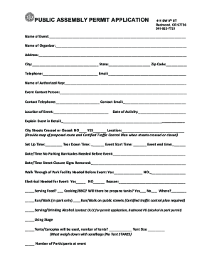 Fillable Online PUBLIC ASSEMBLY PERMIT APPLICATION 411 SW 9th ST Fax ...